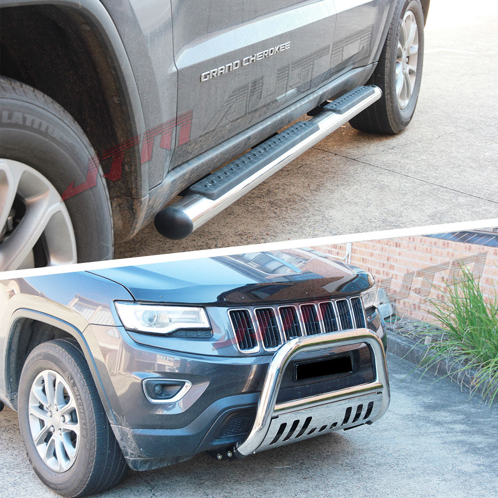 Side Steps + Nudge Bar Stainless Steel to suit Jeep Grand Cherokee 201 ...