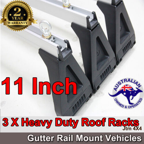 3 X 11" Aluminium Heavy Duty Roof Racks For Gutter Rail Mount Vehicles ...