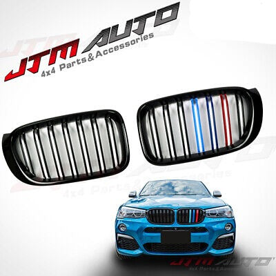 Gloss Black M Line Style Bumper Kidney Grill Grille for BMW X3 F25 LCI ...