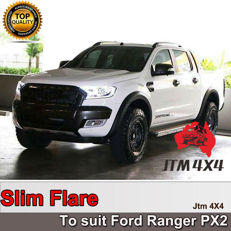 Slim Fender Flares Matte Black Guard Trim Fits To Ford Ranger PX1 PX2 ...