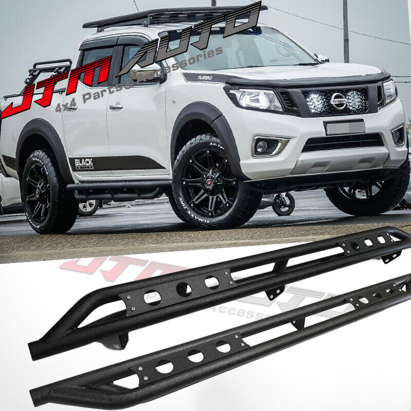 Heavy Duty Armor Black Off road Side Steps to suit Nissan Navara NP300 ...
