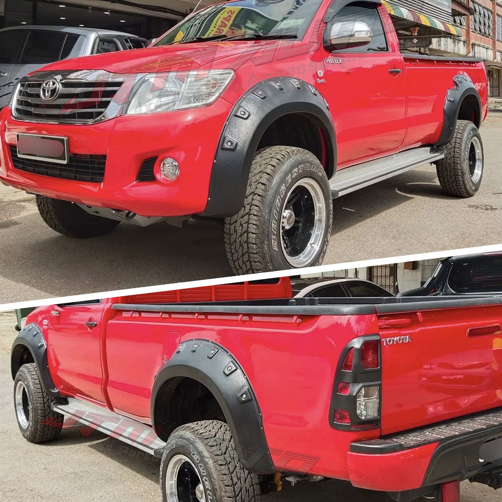 Wrinkle Matt Black Fender Flares Wheel Arch To Suit Toyota Hilux VIGO ...