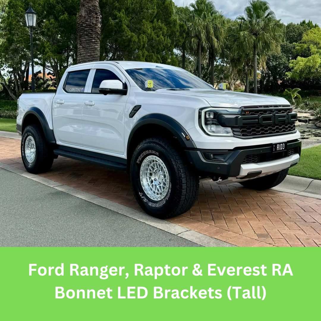 Bonnet LED Brackets (TALL) LB-057-T (PAIR) to suit Ford Ranger, Raptor ...