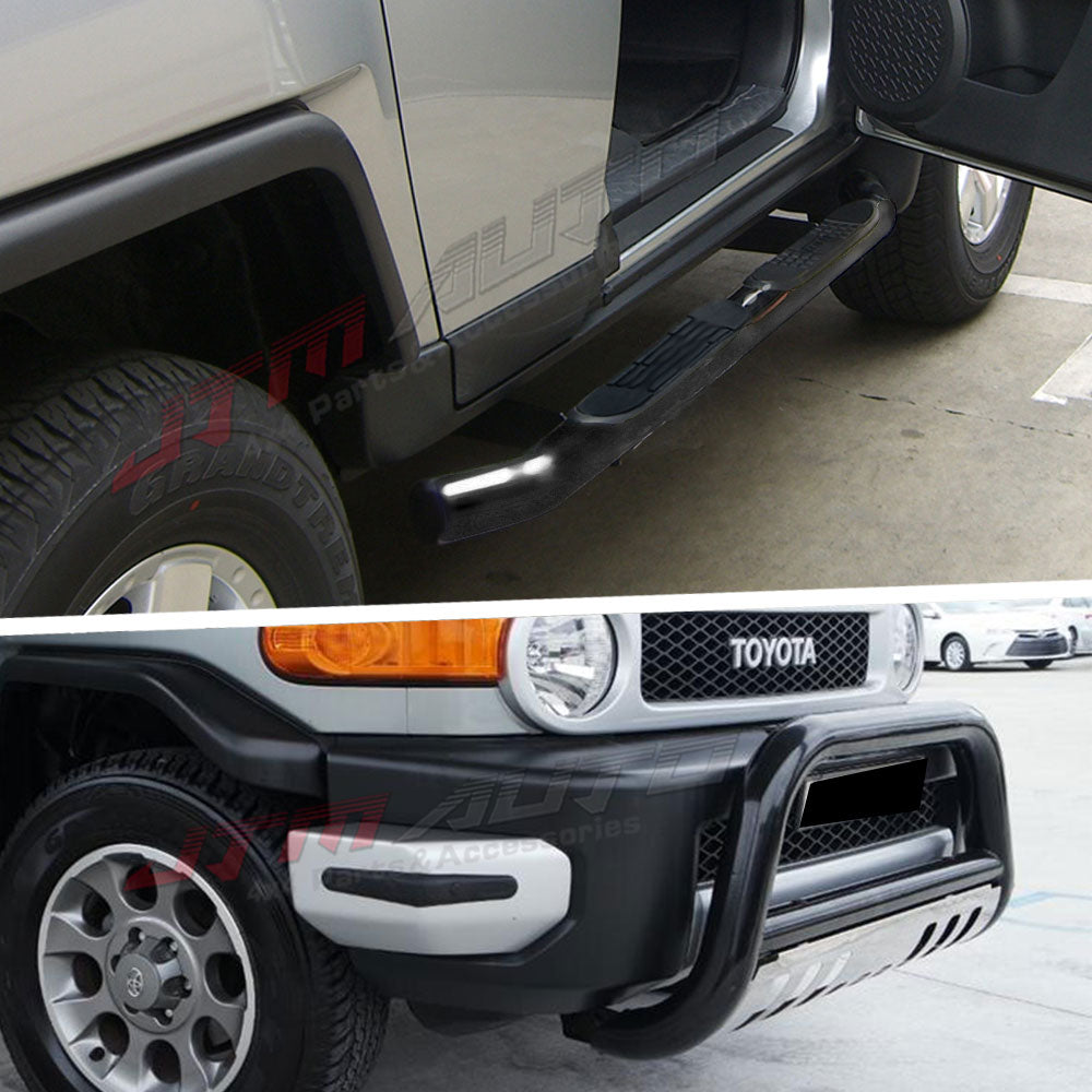 Side Steps + Nudge Bar Black Suitable For Toyota Fj Cruiser 2007-2016 ...