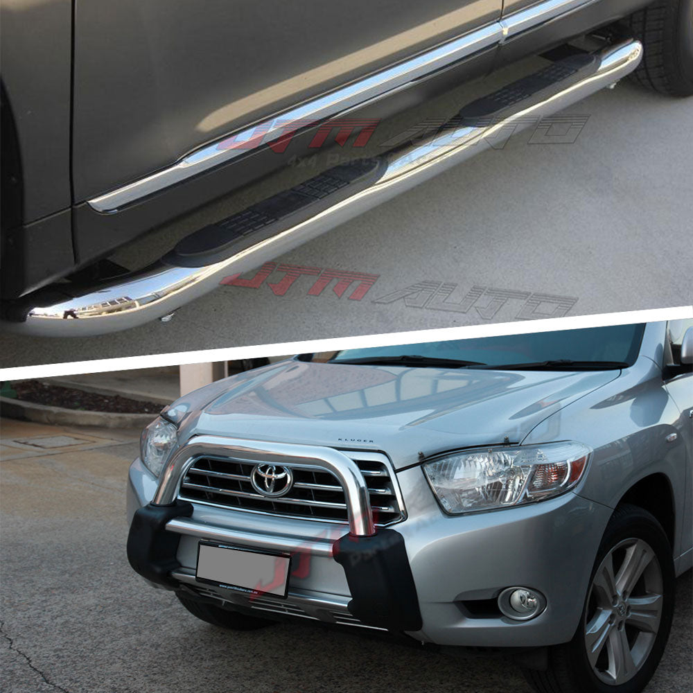 Side Steps + Nudge Bar Stainless Steel suitable for Toyota Kluger 2007 ...