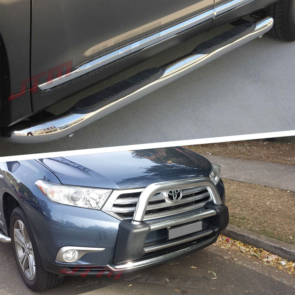 Side Steps + Nudge Bar Stainless Steel Aluminium to suit Toyota Kluger ...