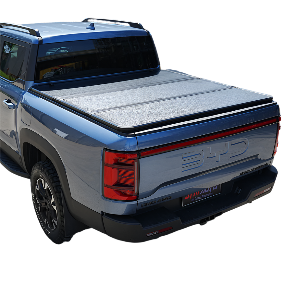 Aluminum Tri-Fold Folding Hard Black Tonneau Cover to suit BYD Shark 6 ...
