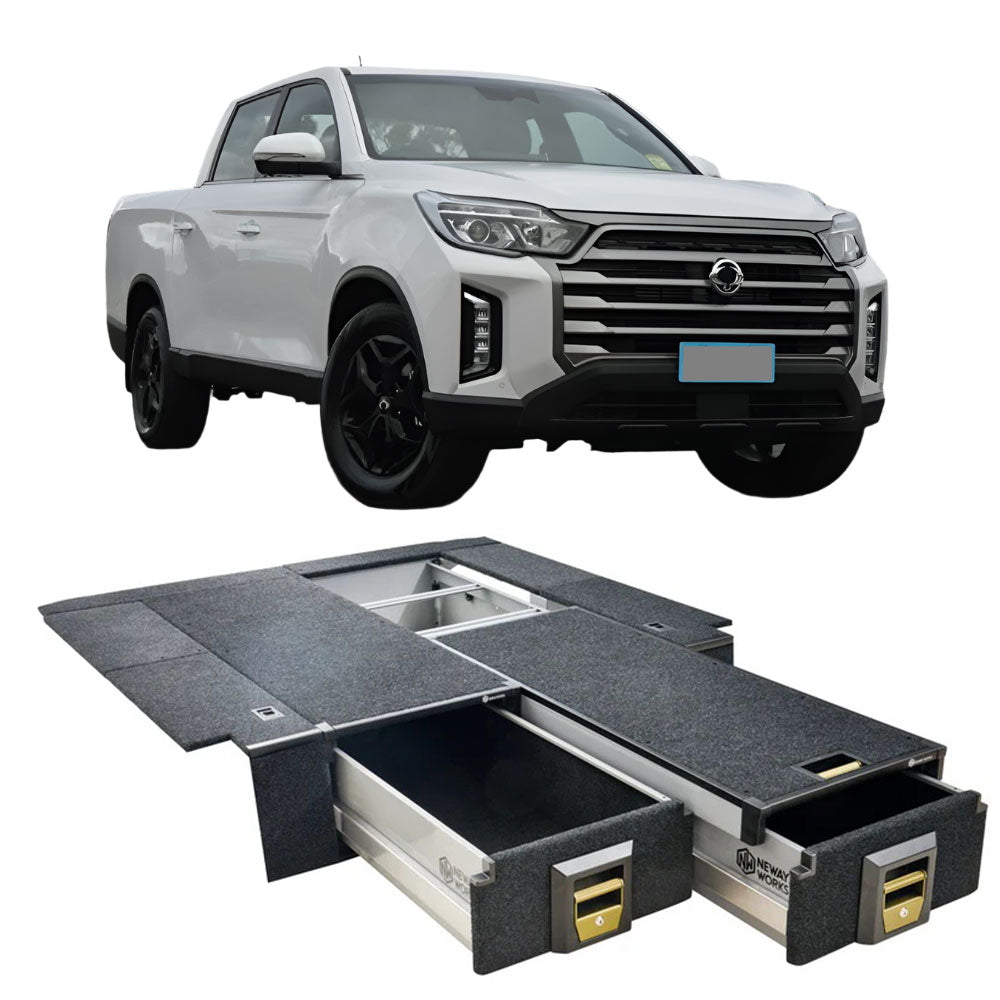Drawer system with floor-kit to suit SsangYong Musso LWB XLV 2017-2024 ...