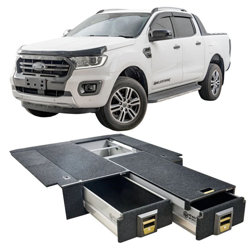 Drawer system with floor-kit to suit Ford PX1 PX2 PX3 Ranger Dual cab ...