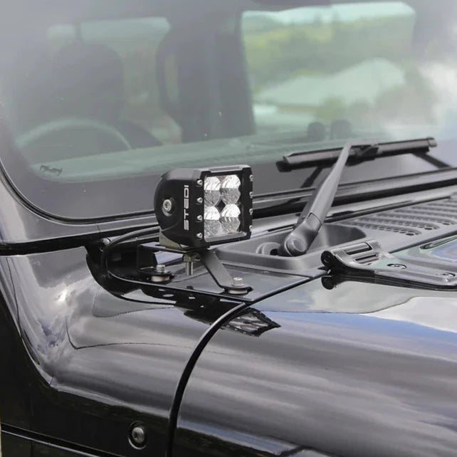 Bonnet LED Brackets LB-074 (Pair) to suit Jeep Wrangler — JTM Auto 4x4 ...