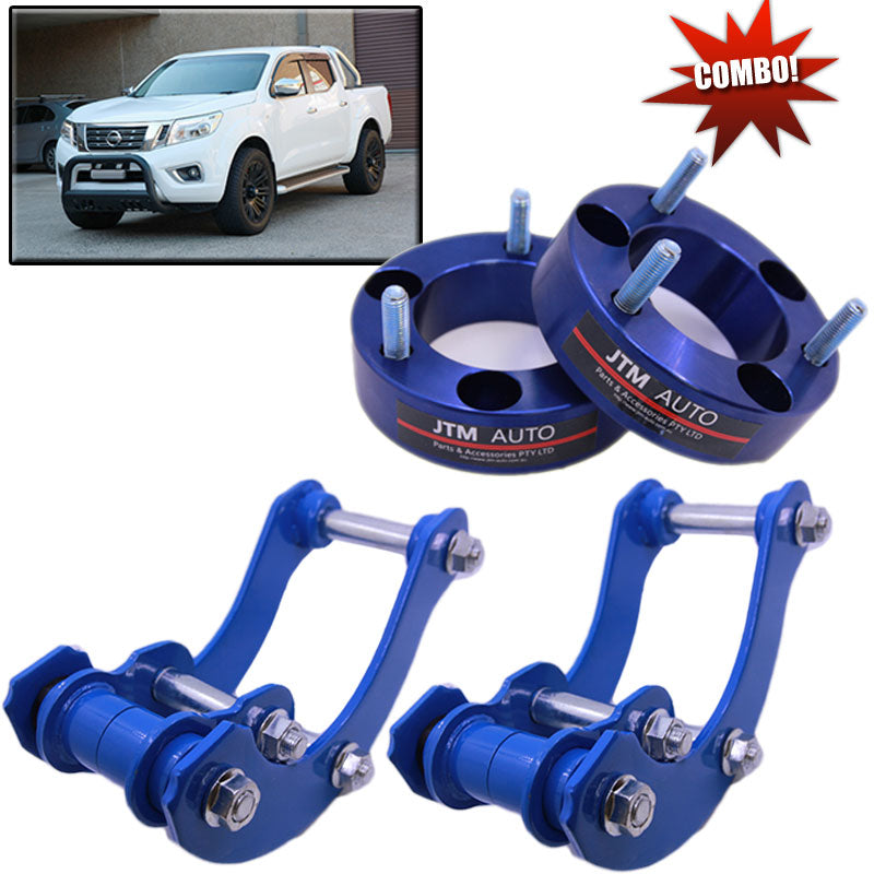 Lift Kit Strut Front Spacers + Rear G-Shackle to suit Nissan Navara NP ...
