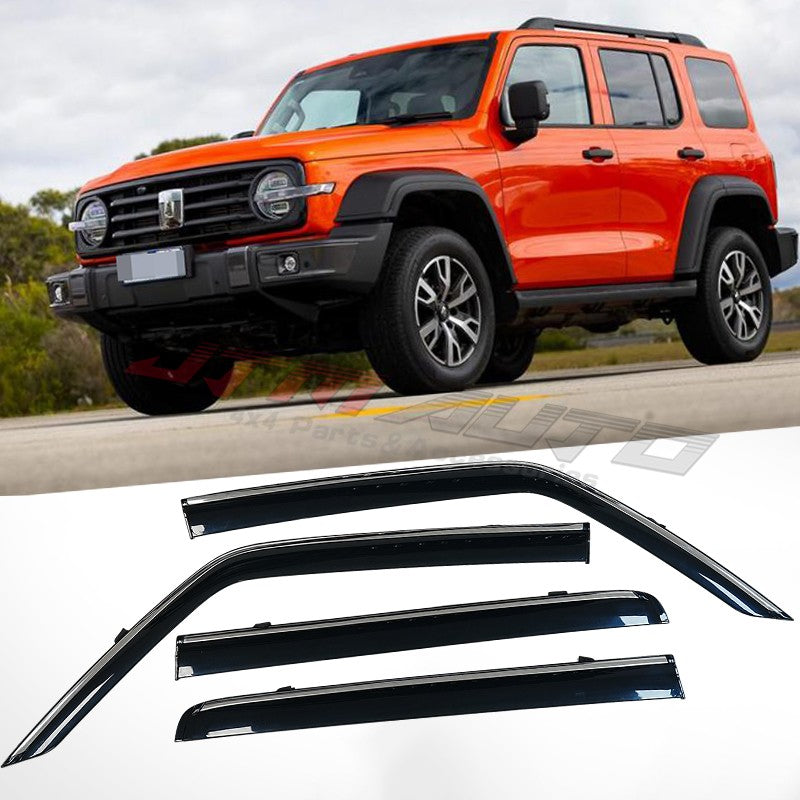 Chrome Trim Weather Shield Weathershield Window Visor to suit GWM Tank ...